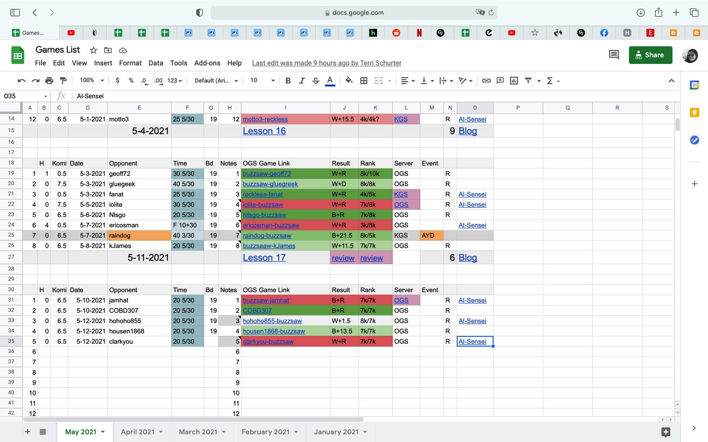 Enriching My Love of the Game: My Games Spreadsheet