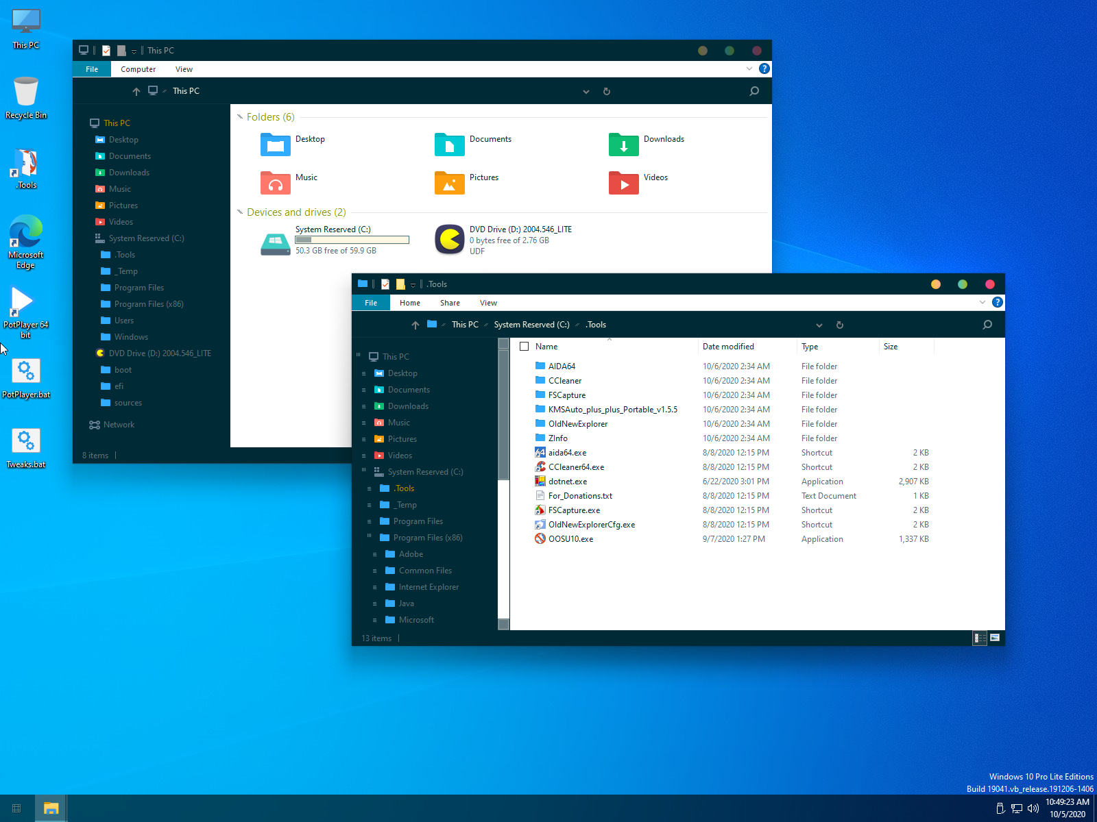 Windows 10 Pro 2004.546 x64 Lite Edition October 1, 2020