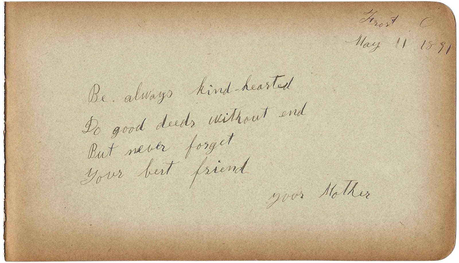 Heirlooms Reunited: 1890s Autograph Album of Oliver Otis Barrows of ...