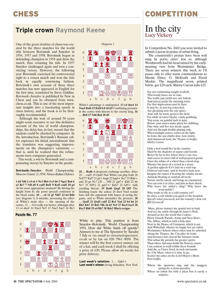 The Streatham & Brixton Chess Blog: Predecessors XII: Botvinnik-Smyslov ...