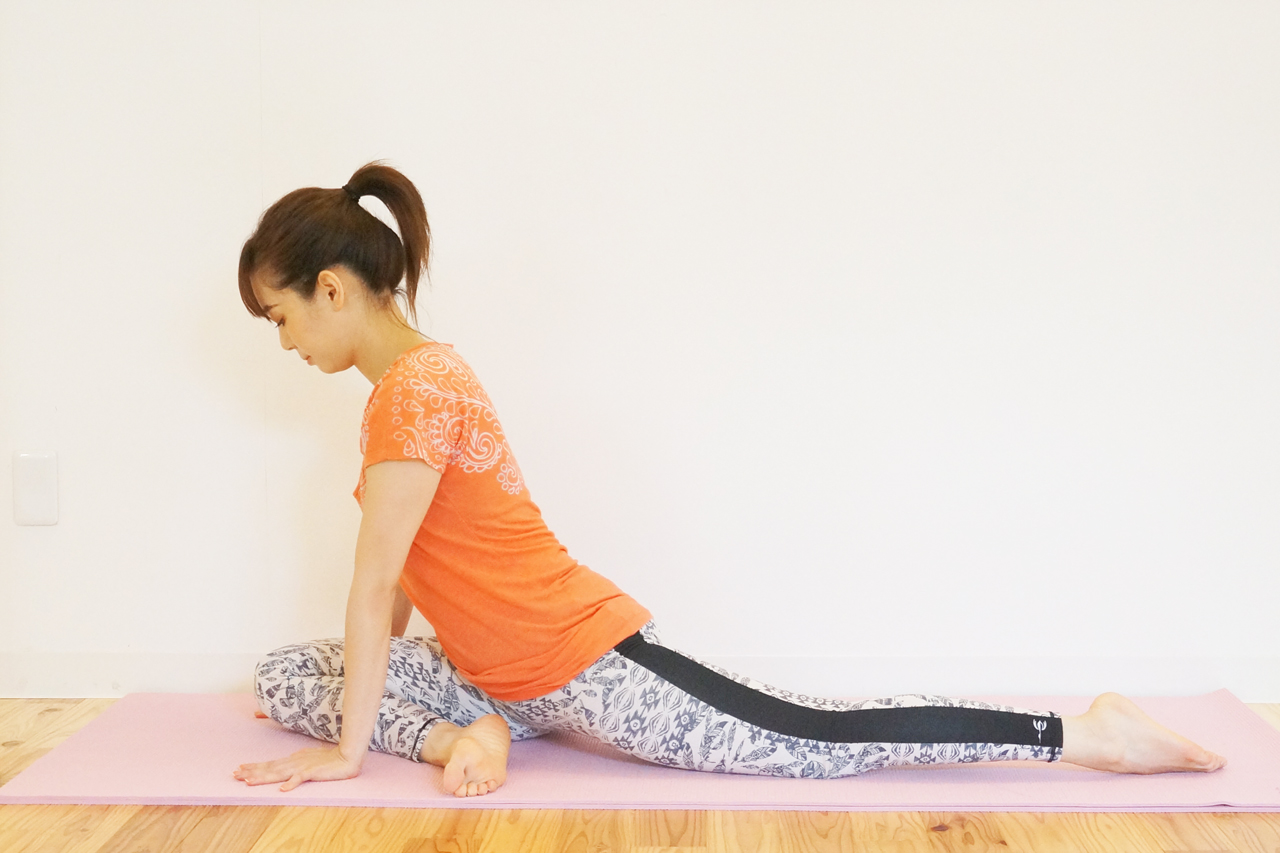 Mermaid Pose. This pose stretches the hips, quads, groin, and shoulders.