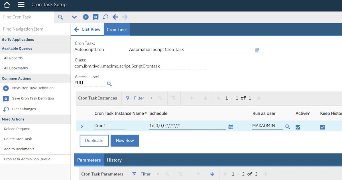 Run Automation Script As Cron Task In Maximo 7 6