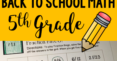 Kelly McCown: Back to School NO PREP Math Packet {5th Grade}