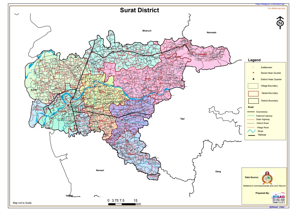 Surat Dist Digital HD Map Pdf Download.