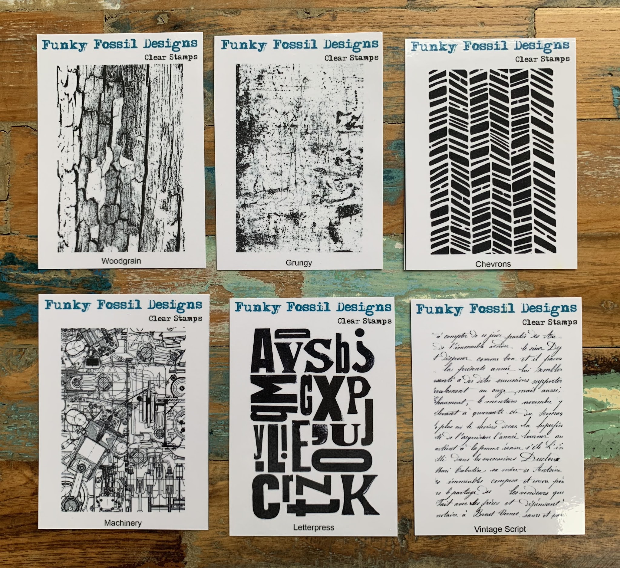 A Crafting Niche: Funky Fossil Designs new "A7 Stamp Sets" Preview 1