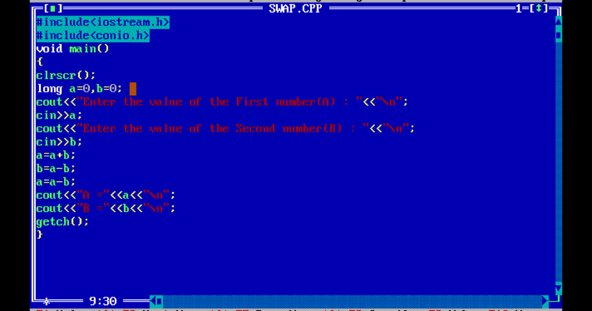 C++ Program: How to write a C++ program (Turbo C++) to input two ...