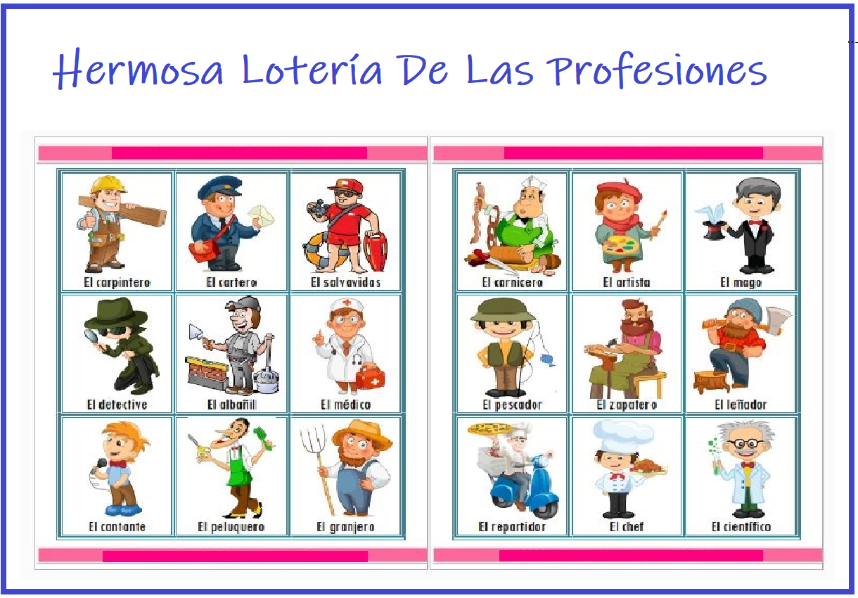 Hermosa Lotería De Las Profesiones ~ DIPLOMAS GAFETES Y MATERIAL EDUCATIVO