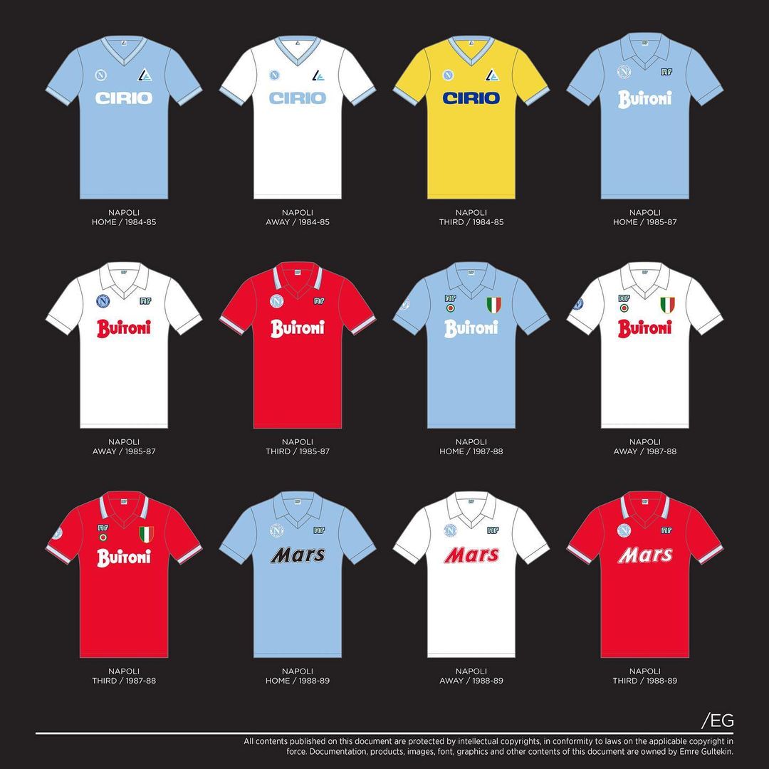 Here Is Every Single Of The 60 Kits Maradona Wore During His Career ...