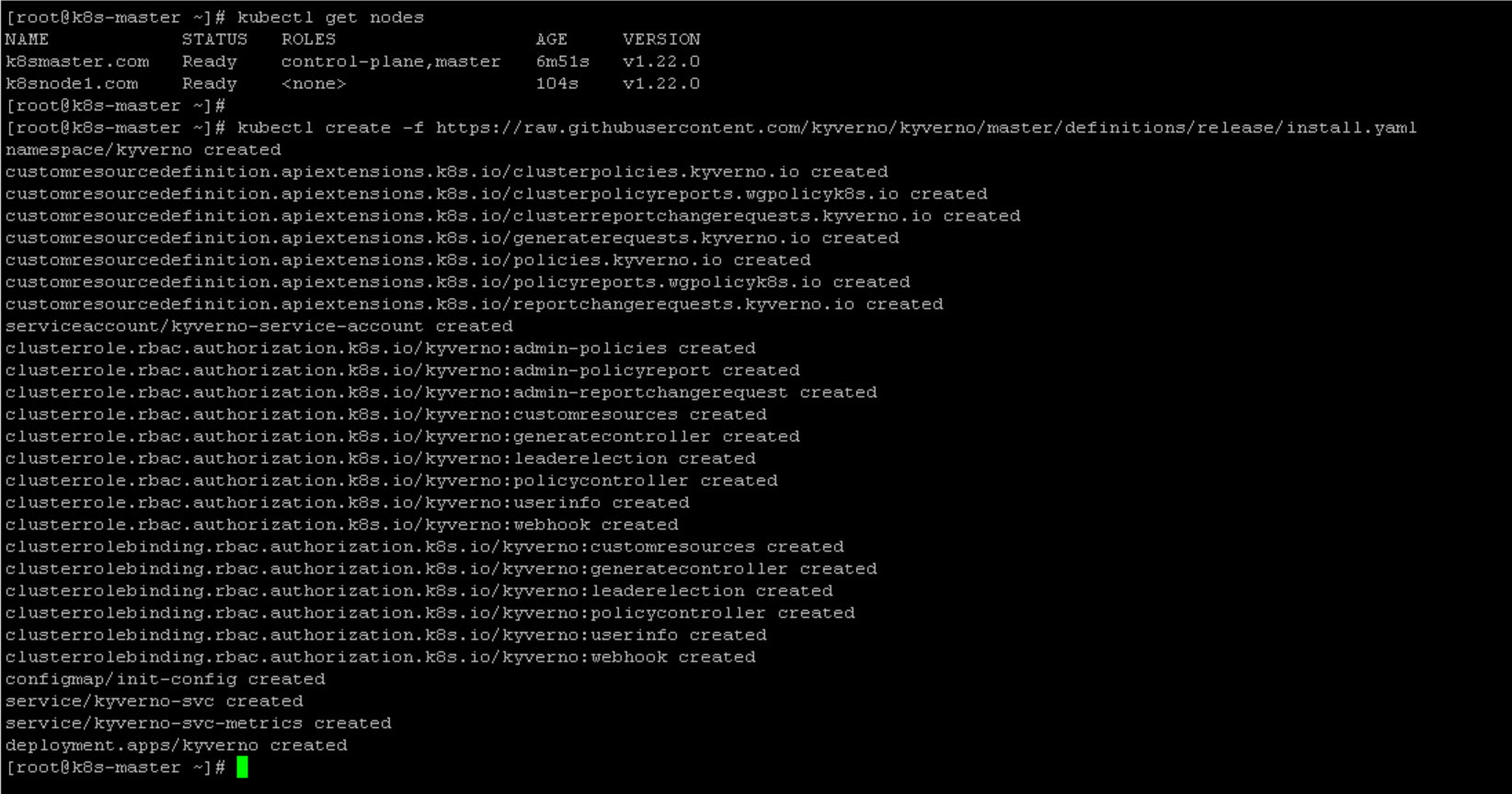 Steps by step installation of Kyverno and apply policy in Kubernetes