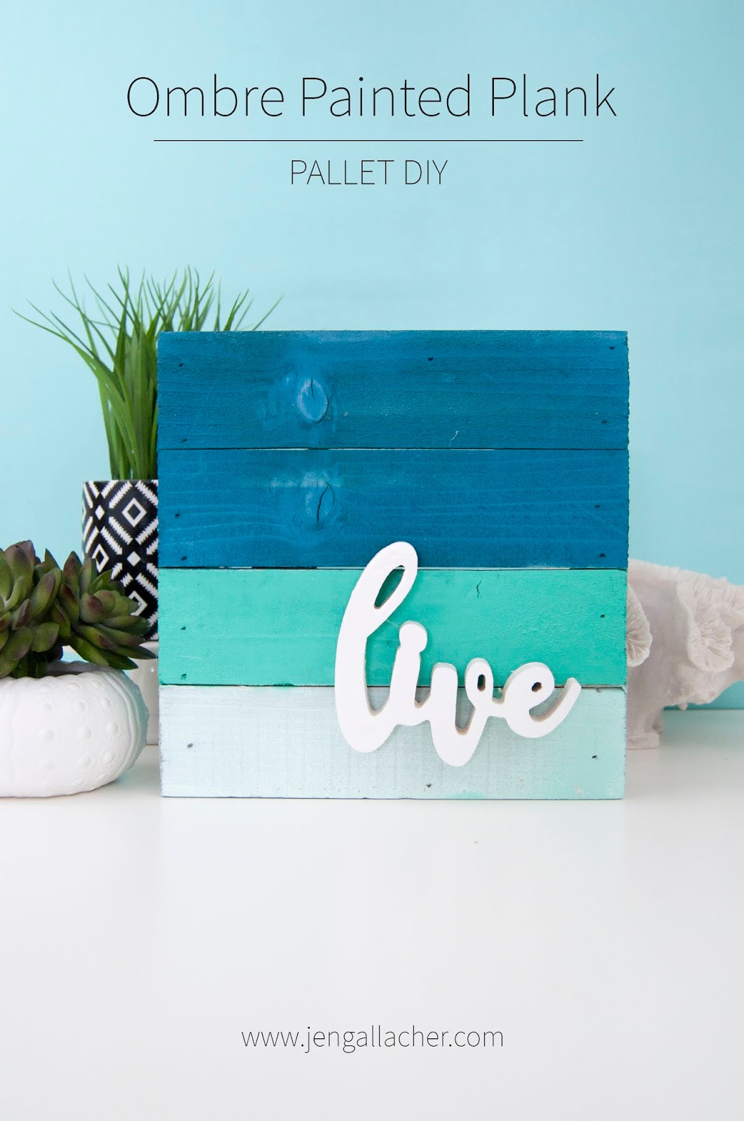 Blue Ombre Painted Pallet Sign | Jen Gallacher