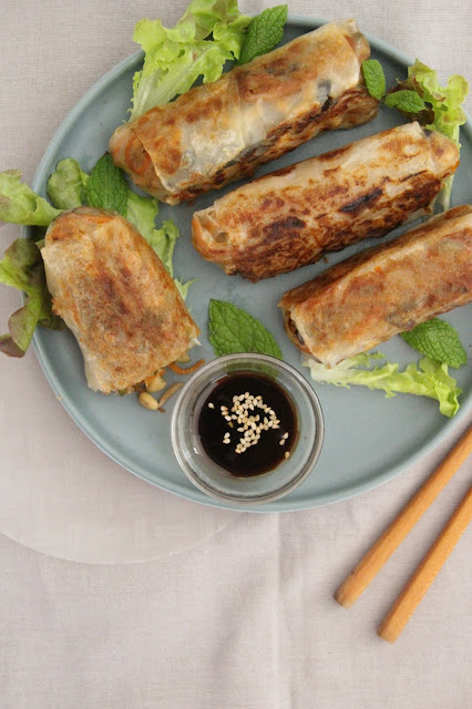Cuillère et saladier: Nems aux légumes (vegan)