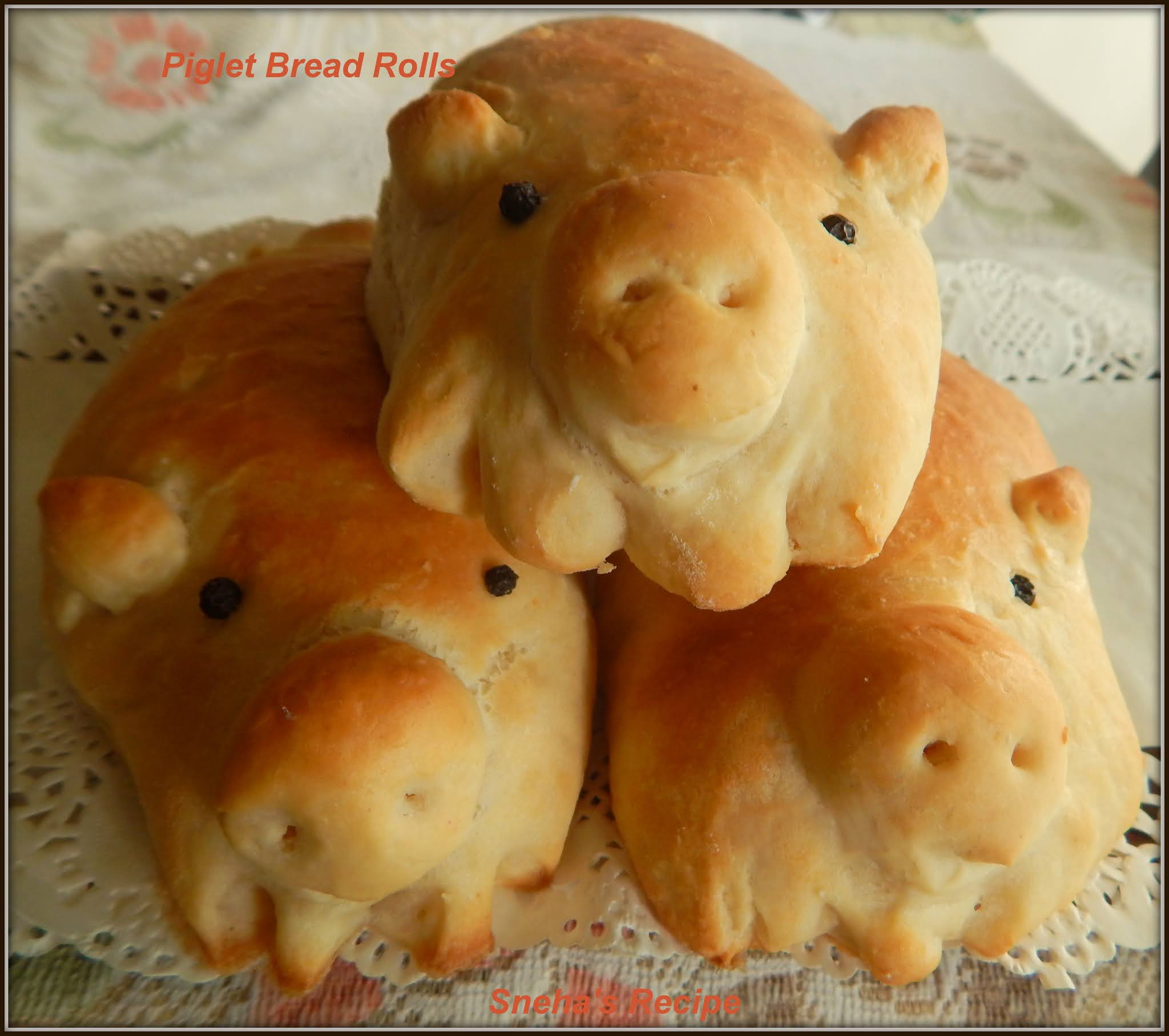 Piglet Bread Rolls#BreadBakers - Sneha's Recipe