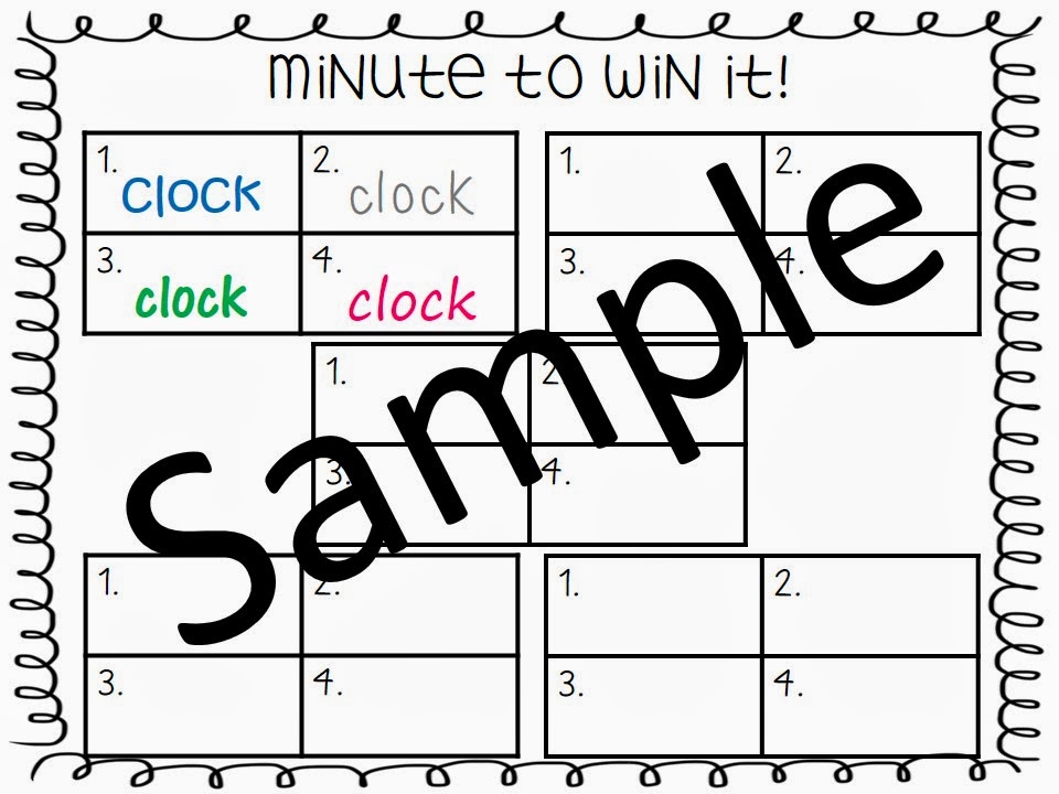 The Very Busy First Graders: Minute to Win It and Show What You Know Throw!