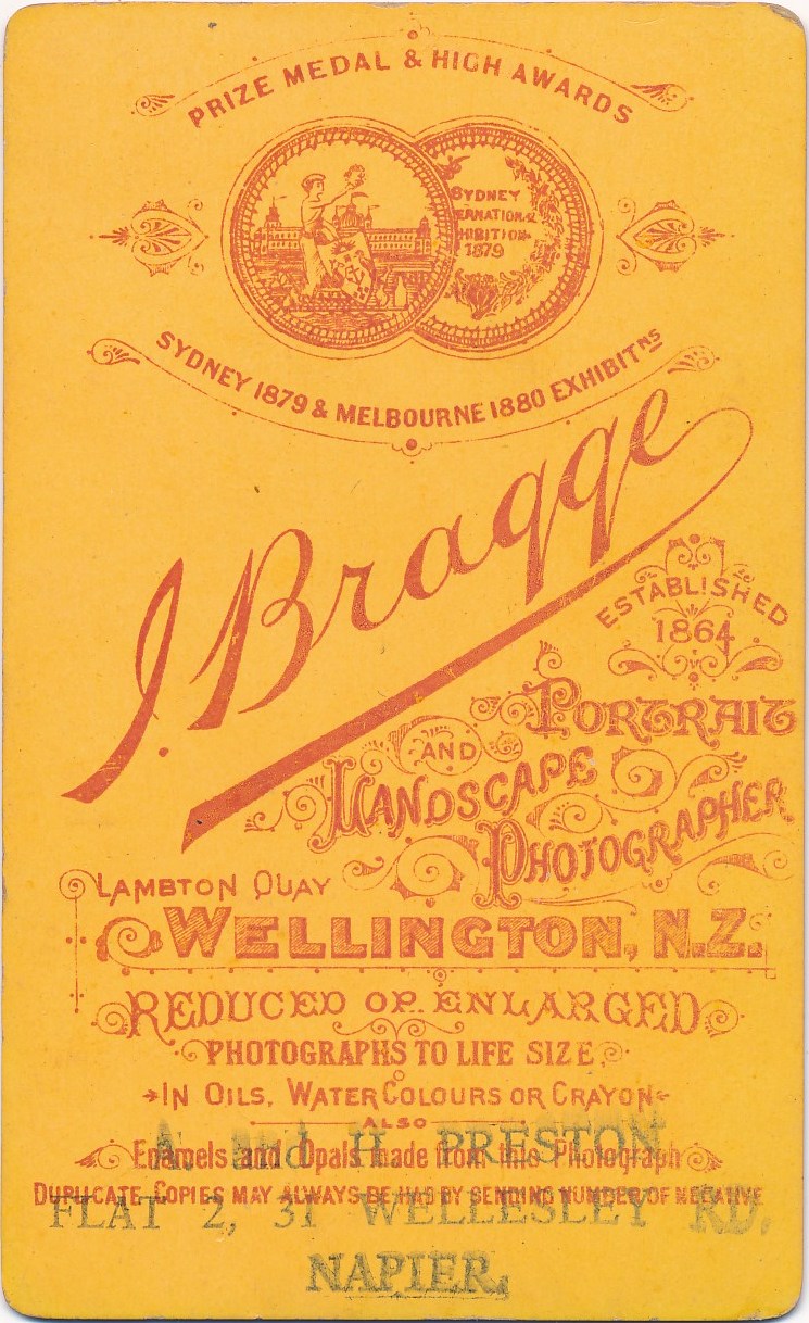 Early New Zealand Photographers: BRAGGE, James