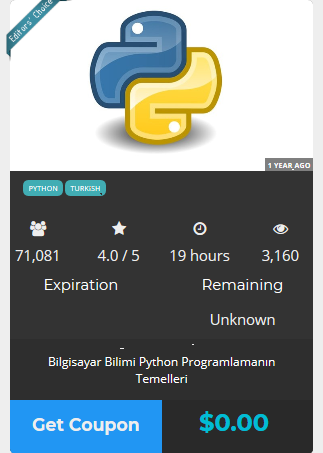 Top 20 Free Python Udemy Courses