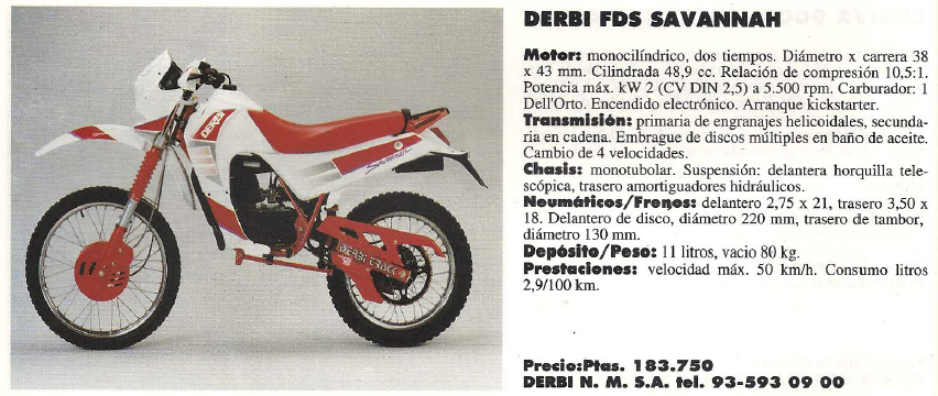 Analisis de Maquinas: Derbi FDS Savannah (1990)
