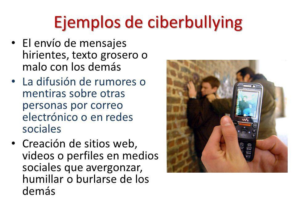 EJEMPLOS DE CIBERBULLYING EJEMPLOS DE CIBERBULLYING