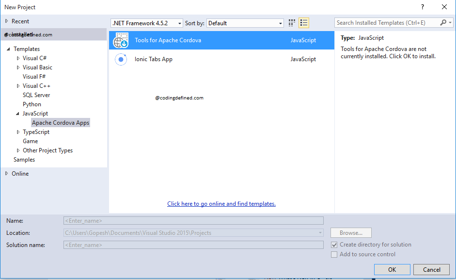Install Tools for Apache Cordova in Visual Studio 2015 - Coding Defined Install Tools for Apache Cordova in Visual Studio 2015 - Coding Defined
