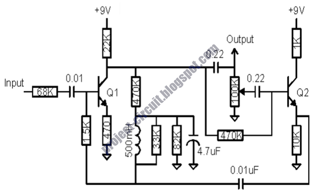Free Project Circuit Diagram: Wah Pedal Guitar Effect Circuit