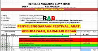 RAB Penyelenggaraan Festival Kesenian, Adat/Kebudayaan, dan Keagamaan ...