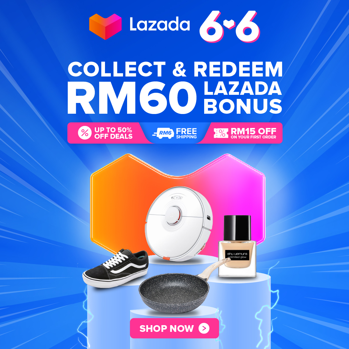 Lazada (MY): Collect & Redeem RM60 Lazada Bonus