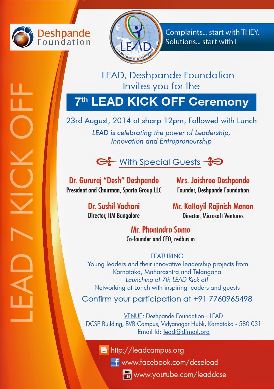 LEAD Team Welcomes You for the 2014 KICK OFF Ceremony. | LEAD