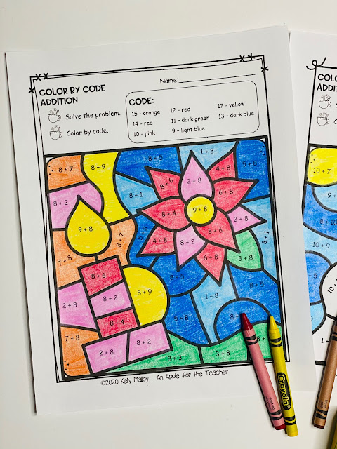 An Apple For The Teacher: Las Posadas Color By Number Math Facts ...