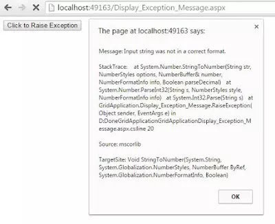 [How] to Display Exception Message in Asp.Net - Free Source code ...