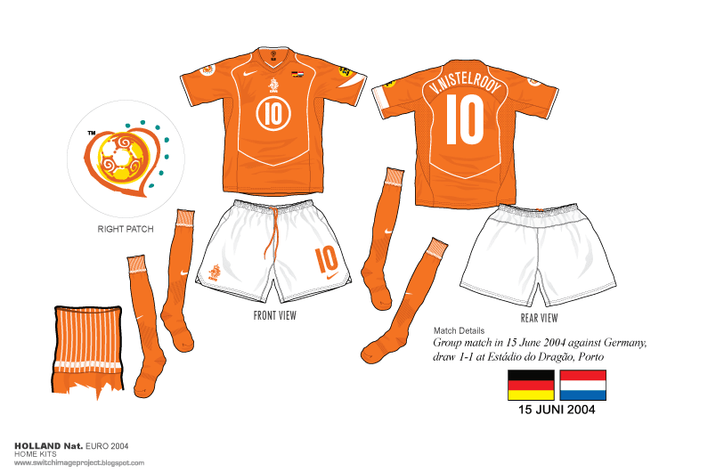 Football teams shirt and kits fan: Holland Euro 2004 Home Kits Set