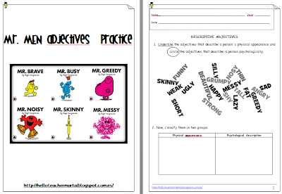 HELLO TEACHER!: TEACHERS TUESDAY VI: MR.MEN + SOME PRINTABLE ADJECTIVES ...