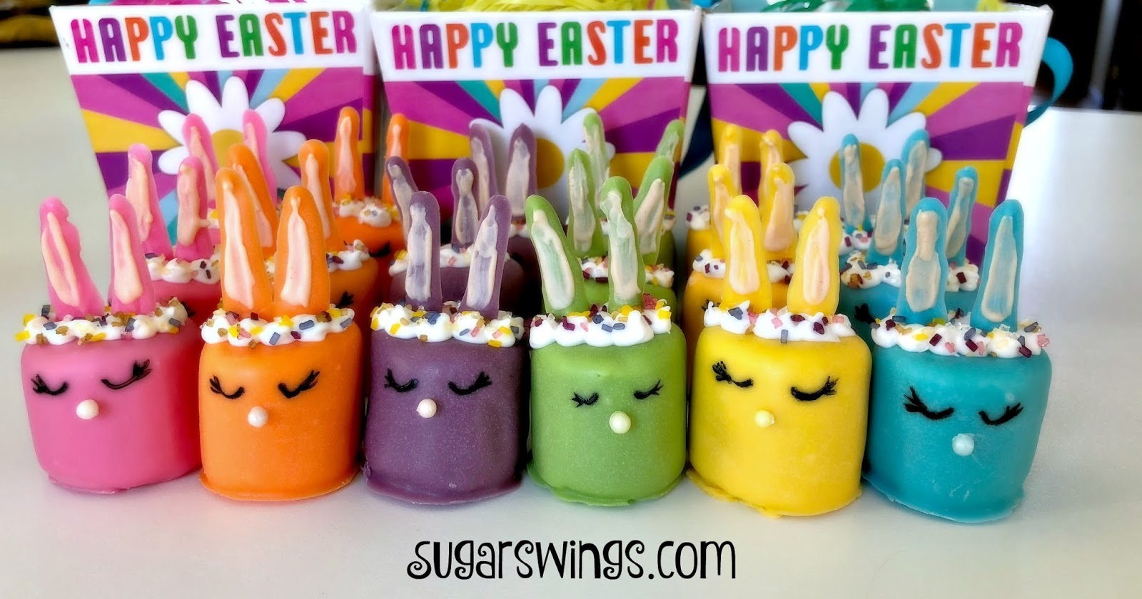 Sugar Swings! Serve Some: Candy Dipped Marshmallow Bunnies for Easter