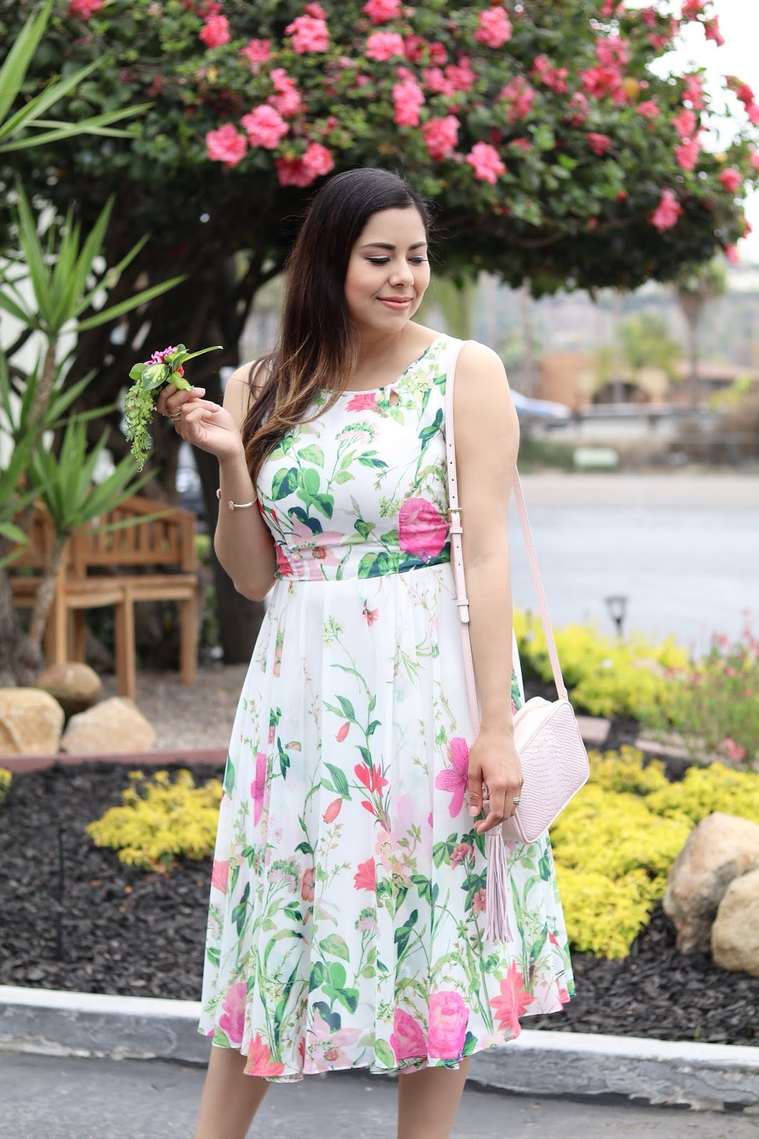 Vibrant Colored Spring Floral Dress - Lil bits of Chic