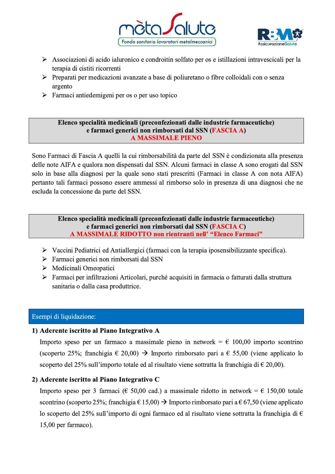 FIM CISL WHIRLPOOL MELANO - MARISCHIO: FONDO METASALUTE: DOCUMENTO ...