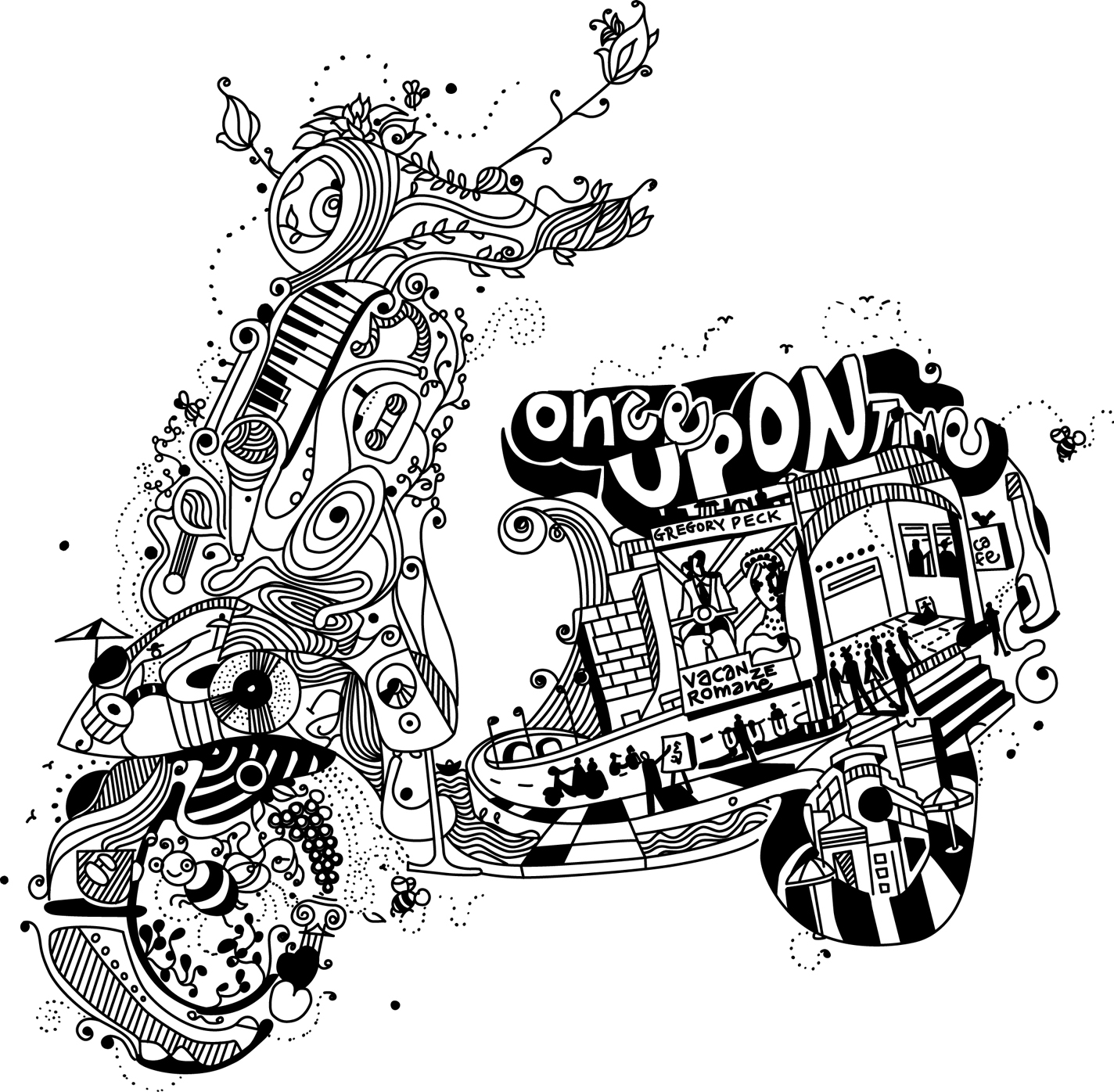 Artworks: Illustrator Vector Art For Vespa Scooter Website (O&M Ad Agency)