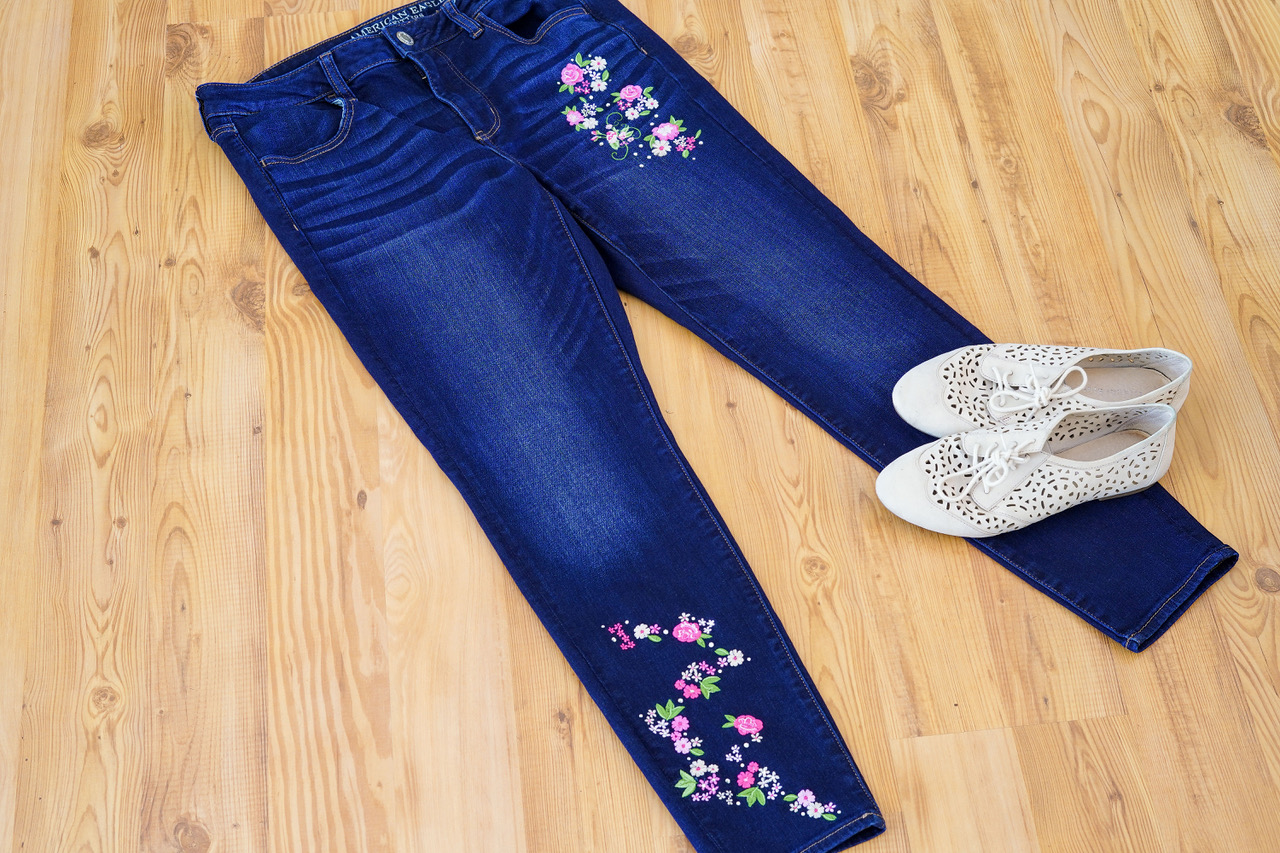 DIY Embroidered Jeans