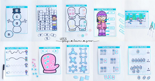 Winter Themed Busy Binder Activities | Lets Play.Learn.Grow