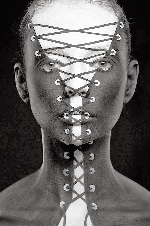 Optical illusions through painting faces