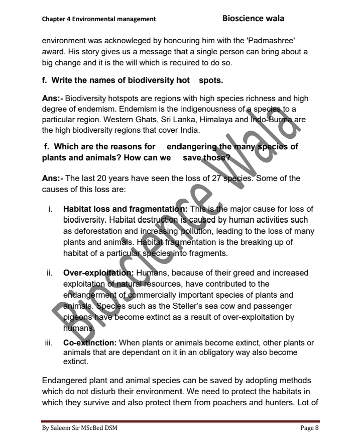 10th Class Science 2 Chapter 4 Textbook Solution - Bioscience wala