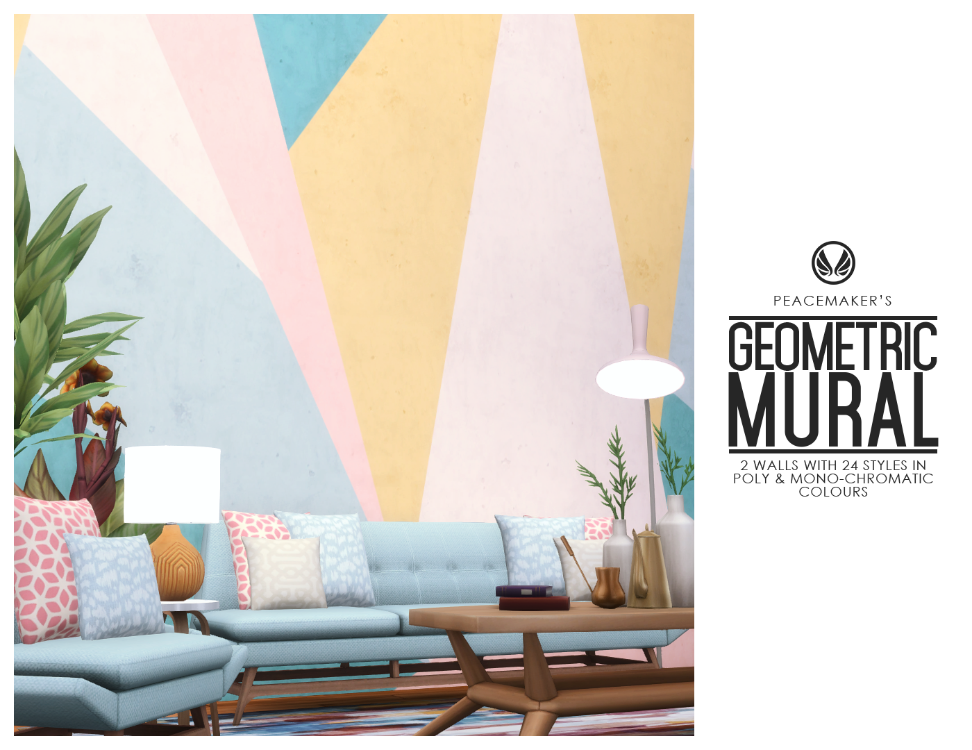 Simsational Designs: Geometric Murals - 2 Walls in Poly- & Mono ...