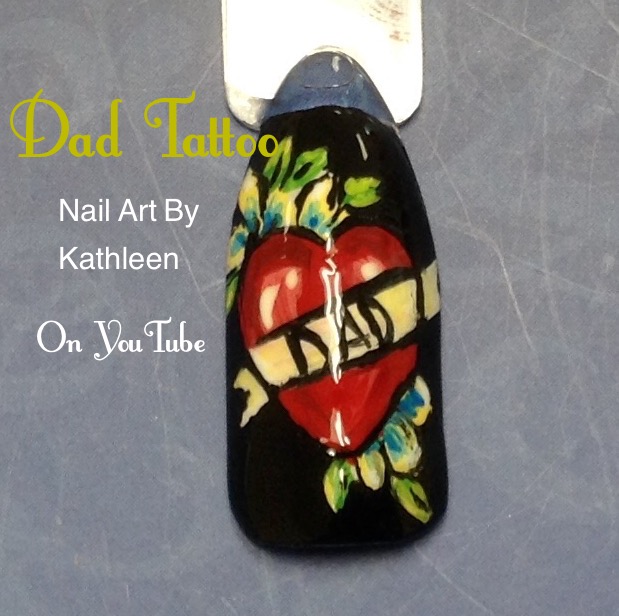 Nail Art By Kathleen: Dad Tattoo Father's Day Nail Art