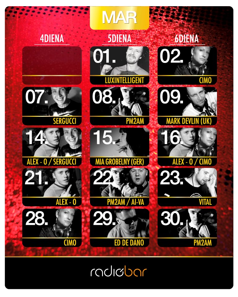 Mark Devlin: MD AT RADIO BAR, RIGA, LATVIA, THIS SATURDAY