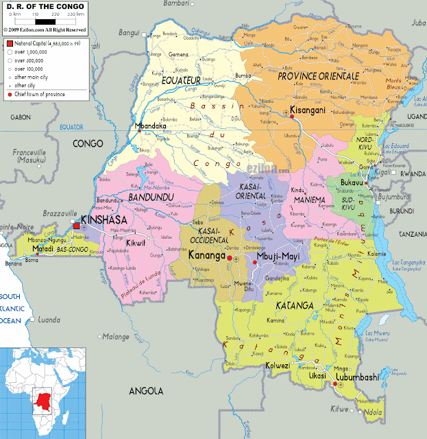 MAPAS DA REPÚBLICA DEMOCRÁTICA DO CONGO