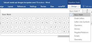 Cara Memasukkan Simbol dan Rumus Matematika di Word - Azalis04