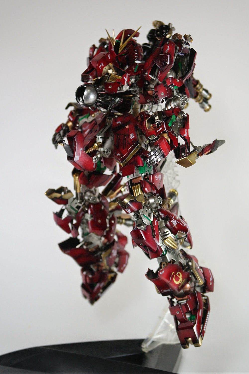 GUNDAM GUY: MG 1/100 Nu Gundam 'Neo Zeon Colors' Open Hatch - Custom Build