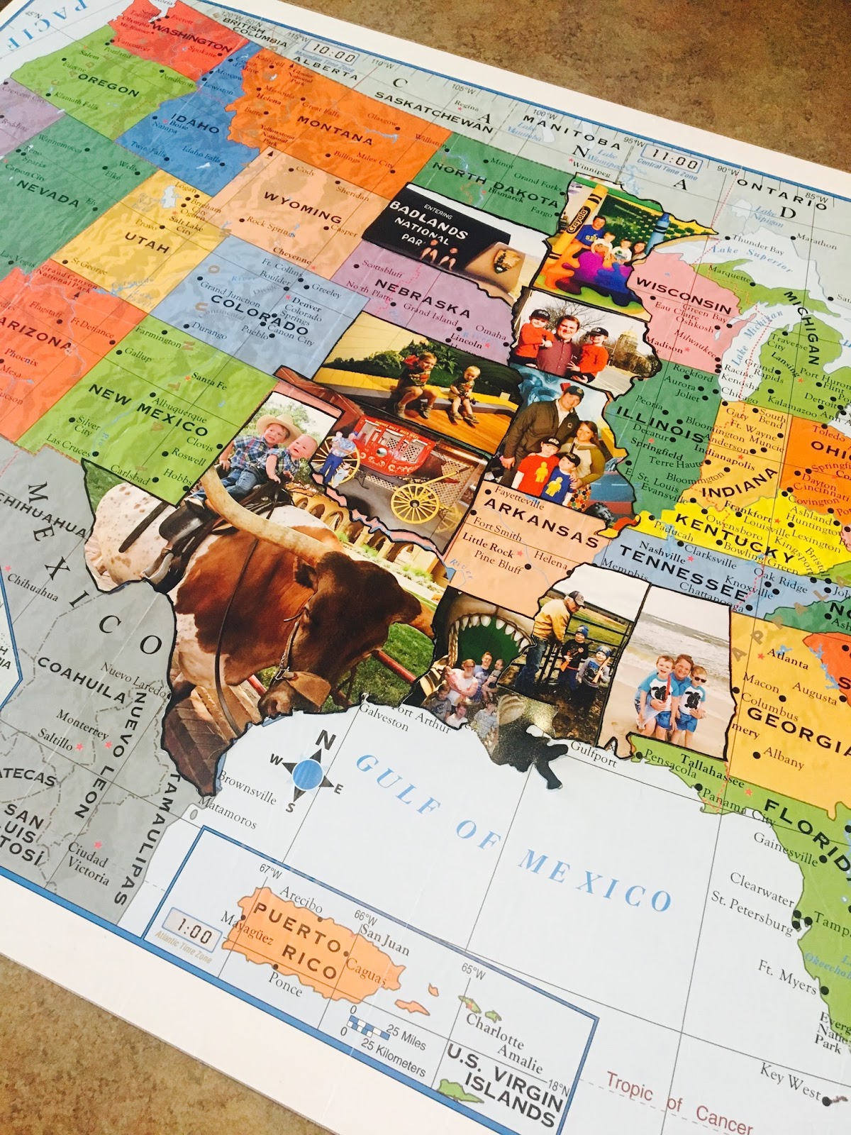 Personalized Map with Pictures! - the farmer and the southern belle