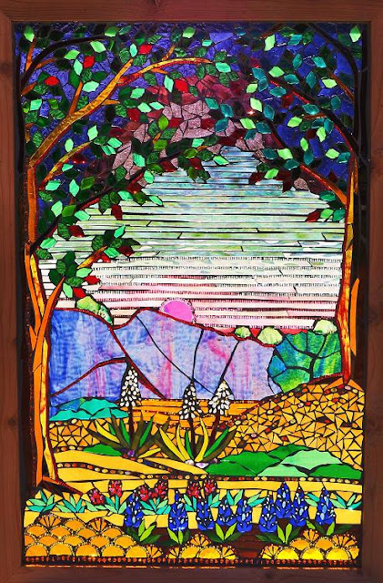 Kathleen Dalrymple - Glass Artist: Hill Country Sunset - mosaic stained ...