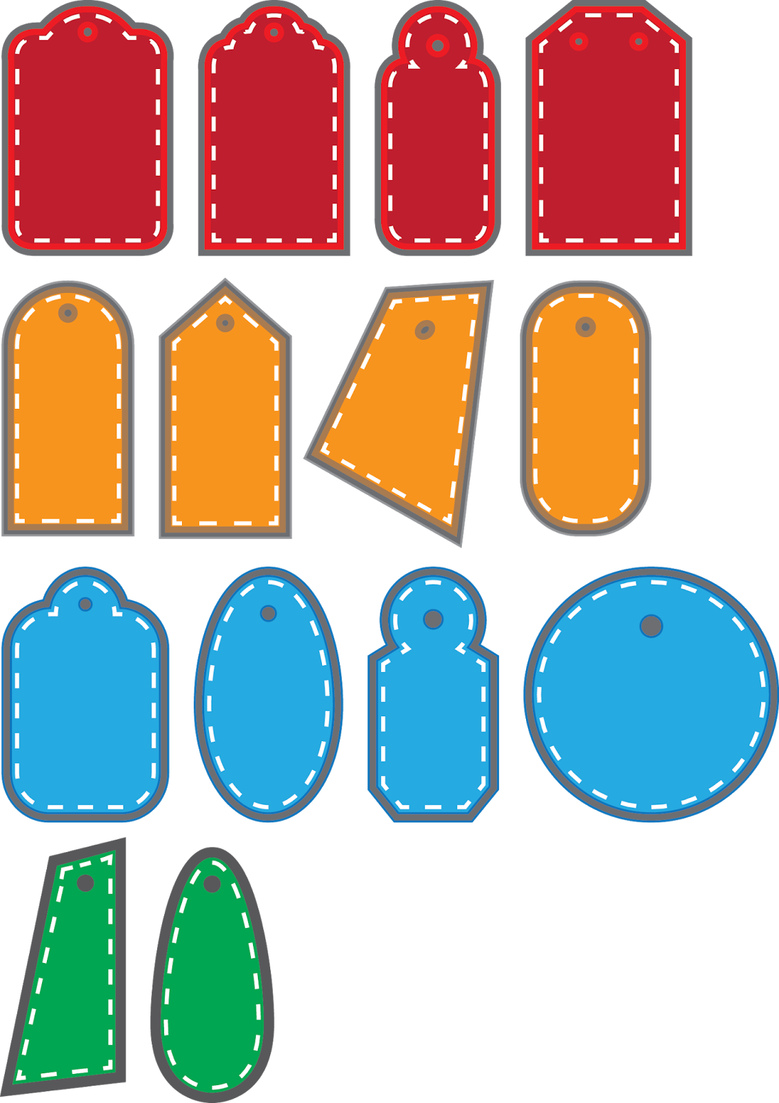 Awesome SVGs: Faux Stitched Basic Shapes, Tags and Stars