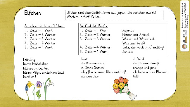 Wir lernen jetzt zusammen : Gedichtwerkstatt Elfchen