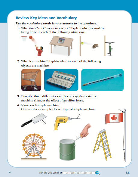 Yennadon Gr. 5 Science Probe: Chapter 2: Machines use forces to do work.
