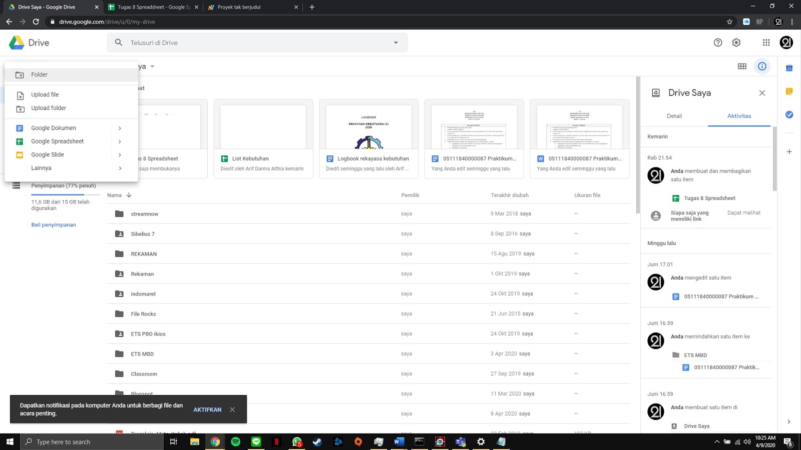 Tugas 8 (Google Framework)